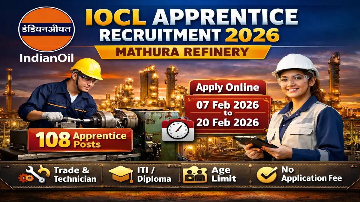 IOCL Mathura Refinery Apprentice Recruitment 2026 Out » Apply Online ...