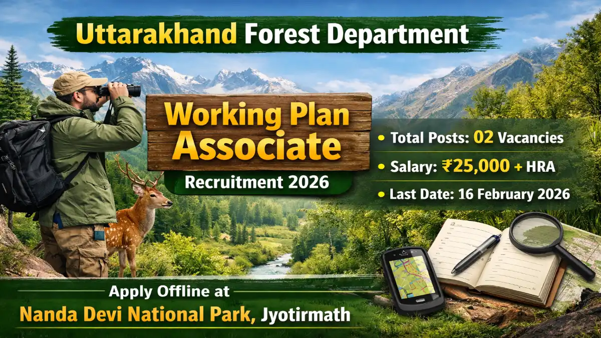 Uttarakhand Forest Department Working Plan Associate Recruitment 2026 ...